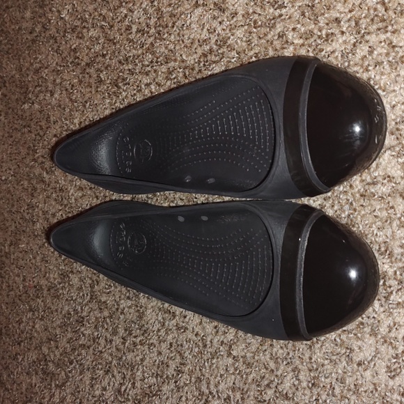 CROCS | Shoes | Crocs Black Toe Ballet Flats Womens Comfort Dress Shoes ...